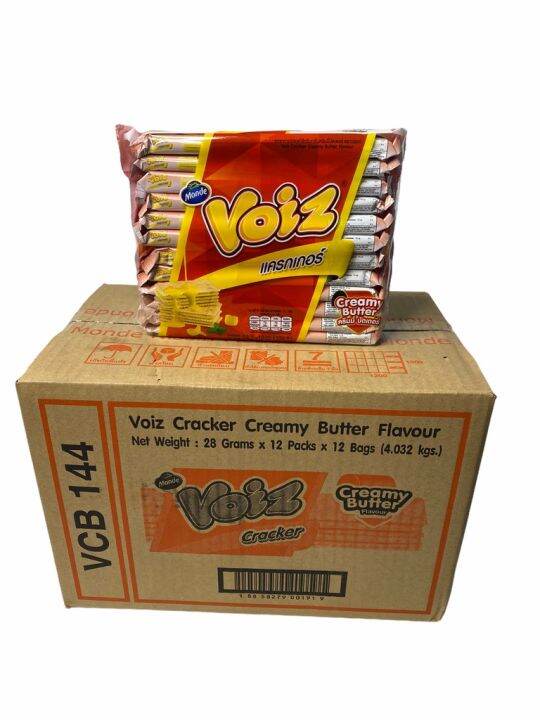 VOIZ Cracker Creamy Butter Flavour,Orange 28g 1ลัง/บรรจุ 12 แพค/จำนวน ...