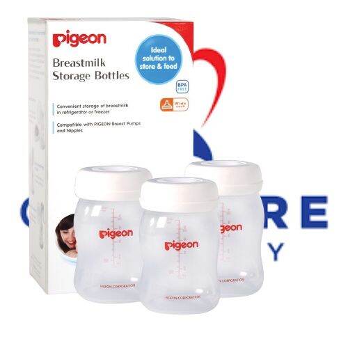 Pigeon Breastmilk Storage Wide-Neck Bottle With Sealing Disc (3 X 160ML) | Lazada