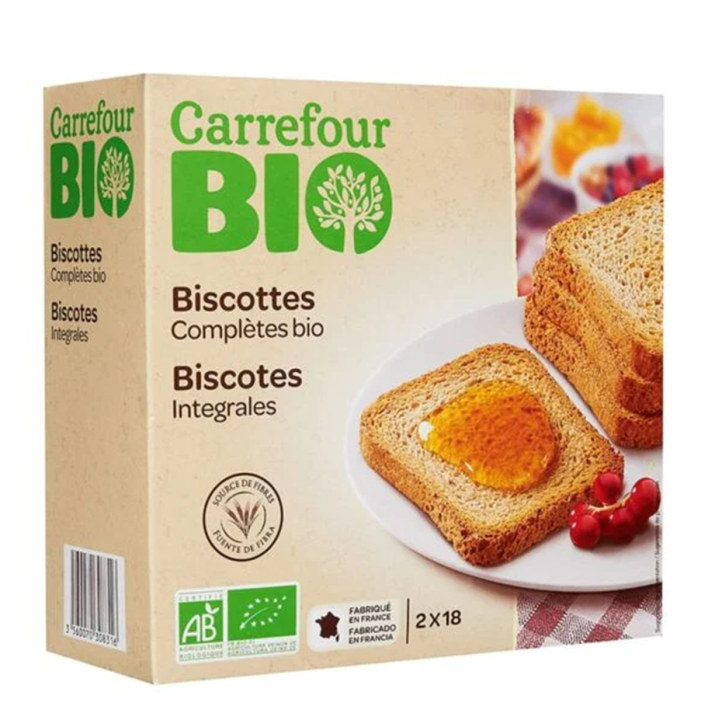 Carrefour Bio Biscottes (Product of France) คาร์ฟูร์ ไบโอ บิสกต ขนมปัง ...