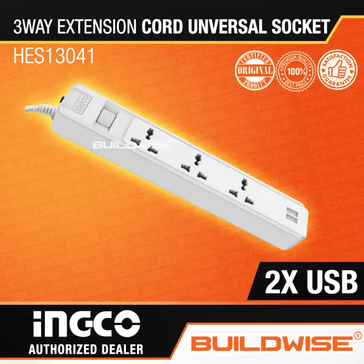 Ingco Extension Socket 3 Ways Extension Cord Universal Socket ...