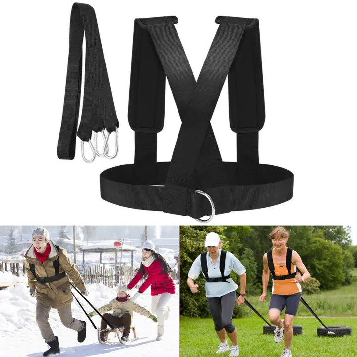 Hittime Fitness Equipment Shoulder Harness Pull Sled Drag Speed Weight Training Workout Strap ...