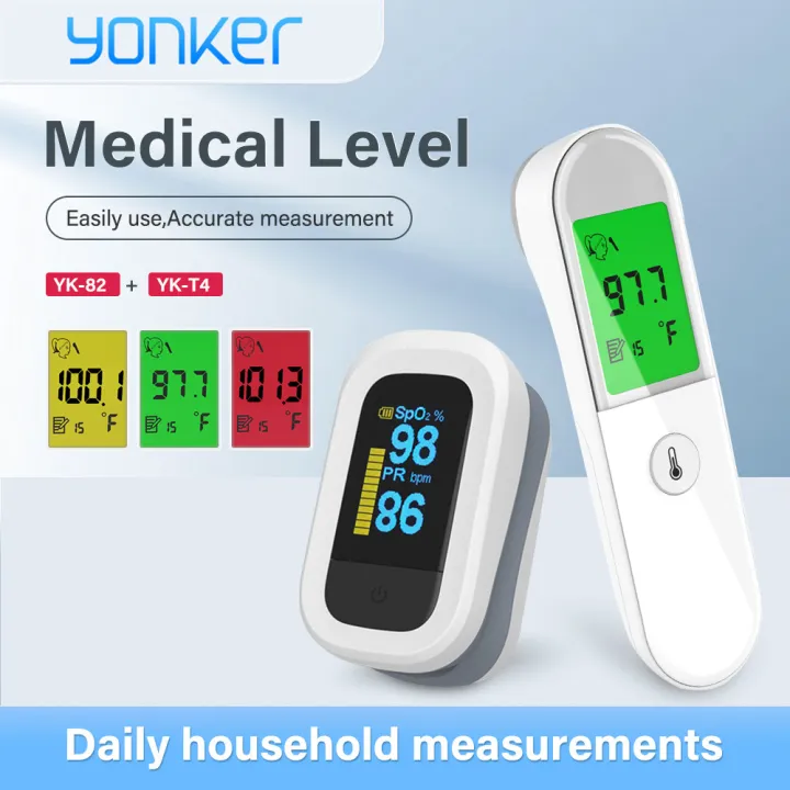 Yonker Pulse Oximeter Fingertip Blood Oxygen Monitor & Forehead ...