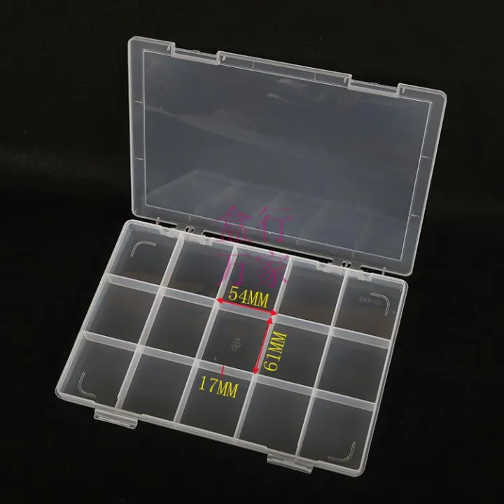 5 large transparent fixed grid box PP with partition plastic storage box hardware parts ...