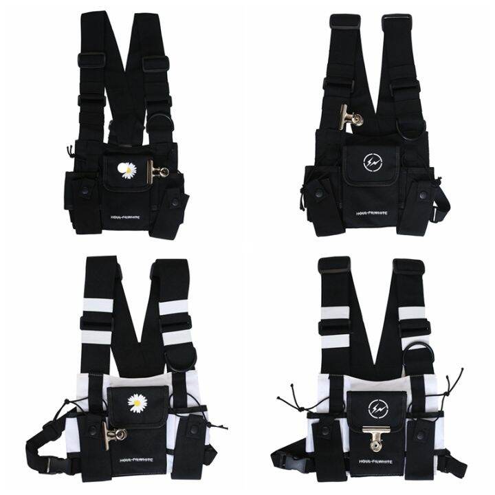 Tas ransel pria pinggang depan, tas ransel saku dada dengan sabuk fitur ...