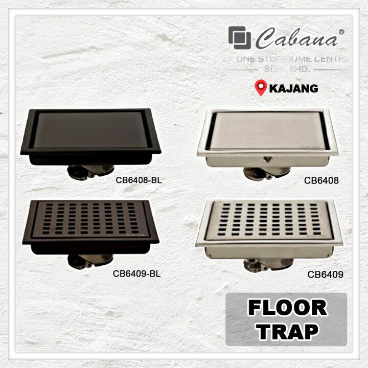 CABANA Stainless Steel 304 Floor Trap 6" X 6" / Floor Drain / Floor ...