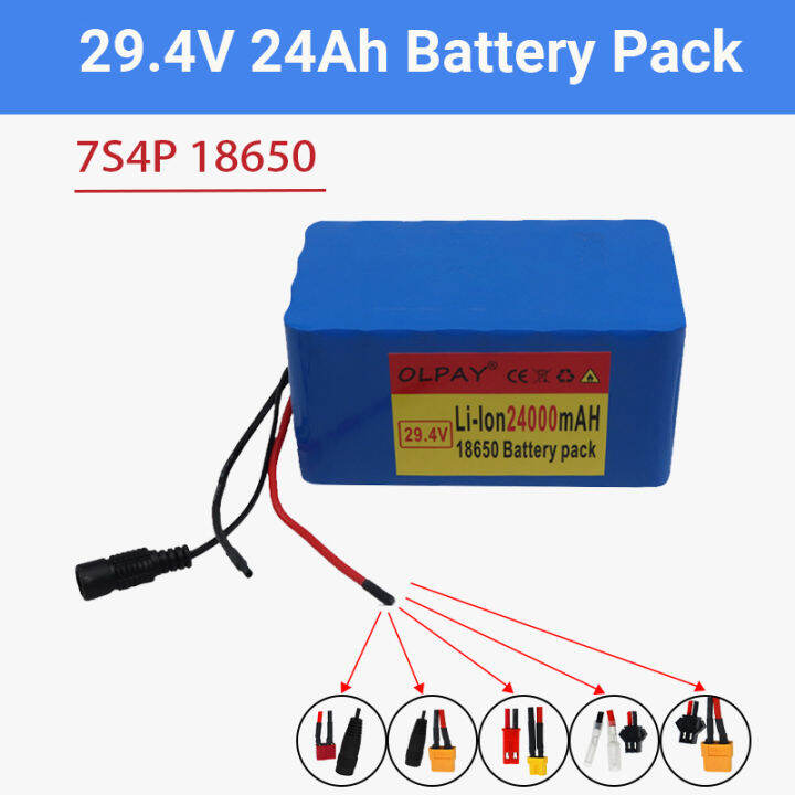 New 7S4P 24v 24Ah Liion 29.4v 24Ah Electric Bicycle Motor Ebike Scooter 18650 Lithium Batteries ...