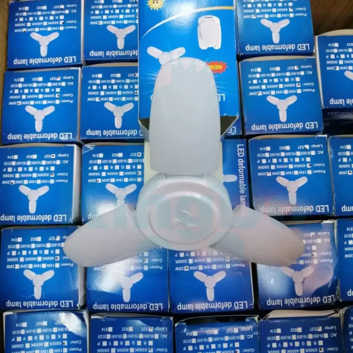 COD Spot The New 20W Foldable Fan Blade Bulb Indoor Various Scenes LED ...