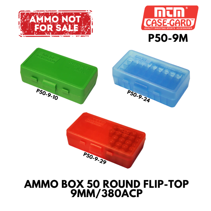 MTM - Ammo Box 50 Round Flip-Top 9mm 380 ACP (P50-9M) | Lazada PH