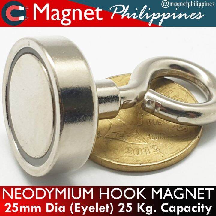 N52 Neodymium Magnetic EYELET Eyebolt Close Hook Magnet (16mm to 25mm ...