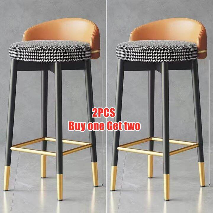 2pcs Nordic Luxury High Chair Bar Stool Bar Chair Milk Tea Chair ...