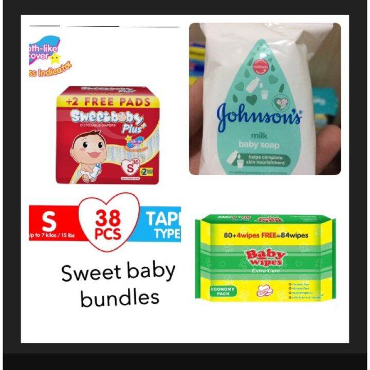 Diaper sale Sweet baby diaper small +johnson soap+Unicare wipes 80s ...