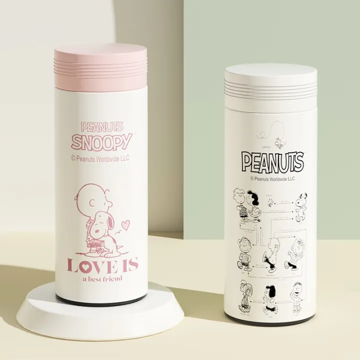 Snoopy Genuine Leisure Cartoon Keep-Warm Glass Cup With Straight Cup ...