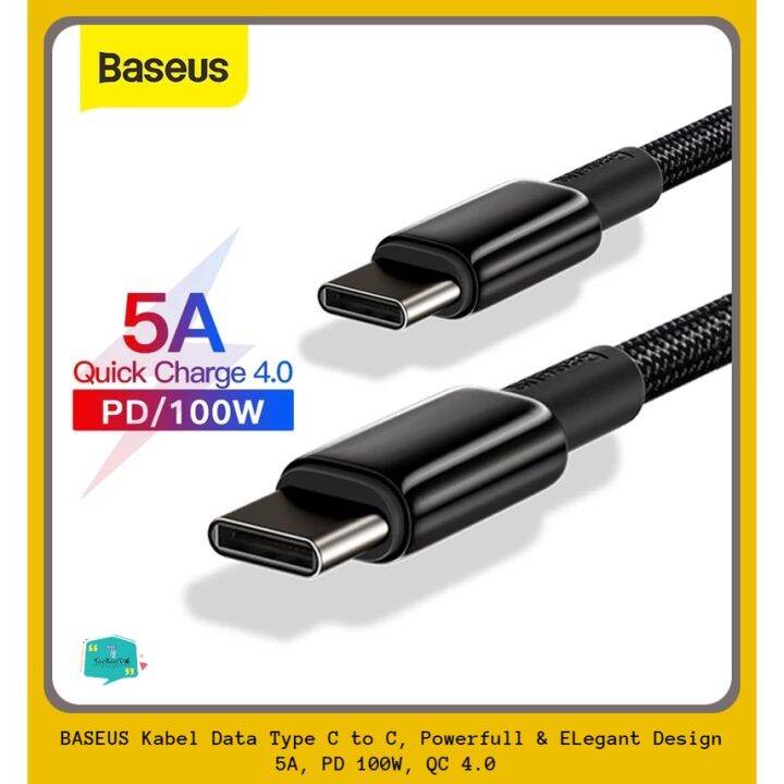 BASEUS Kabel Data Type C To C 100W 5A Quick Fast Charging PD QC 4.0 | Lazada Indonesia