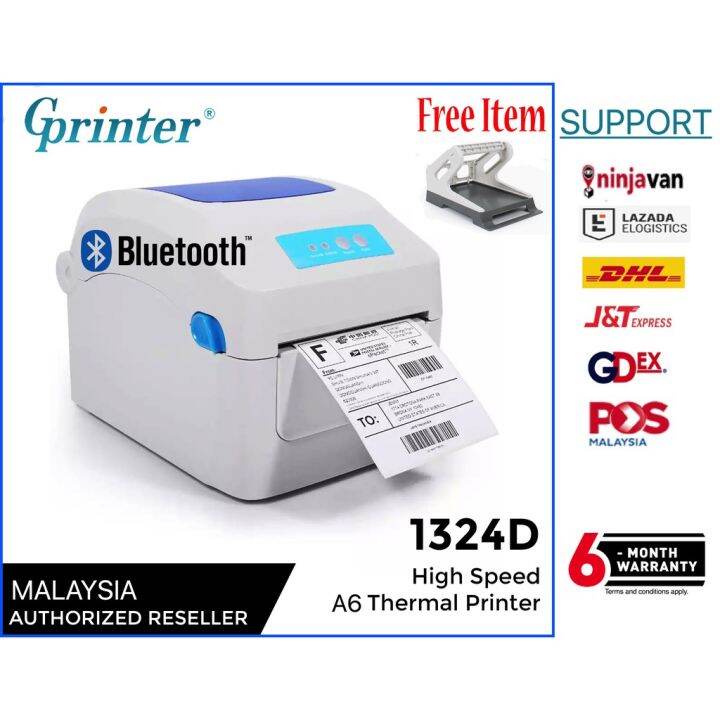 Gprinter GP1324D Bluetooth Airway A6 Thermal Printer for ecommerce ...