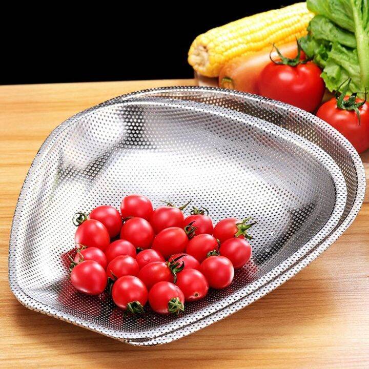 GHDGH ที่กรองผักผลไม้กระชอนกระชอนสะเด็ดน้ำอเนกประสงค์สแตนเลสทำความสะอาด ...