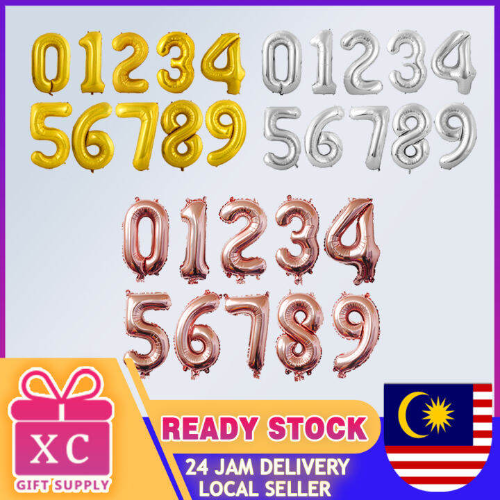 16 inch Number Balloon Party Happy Birthday Balloon Decoration | Lazada