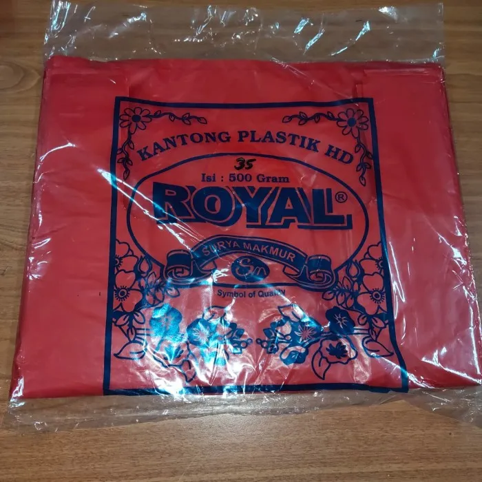 KANTONG PLASTIK MERAH - HDPE UKURAN 35 MERAH TEBAL - 500 GRAM | Lazada ...