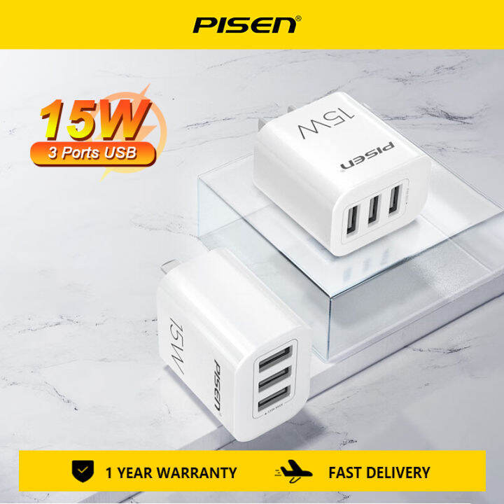 Pisen 15W Charger 5V/3A Fast Charging USB Port for iPhone 14 13 12 Pro ...
