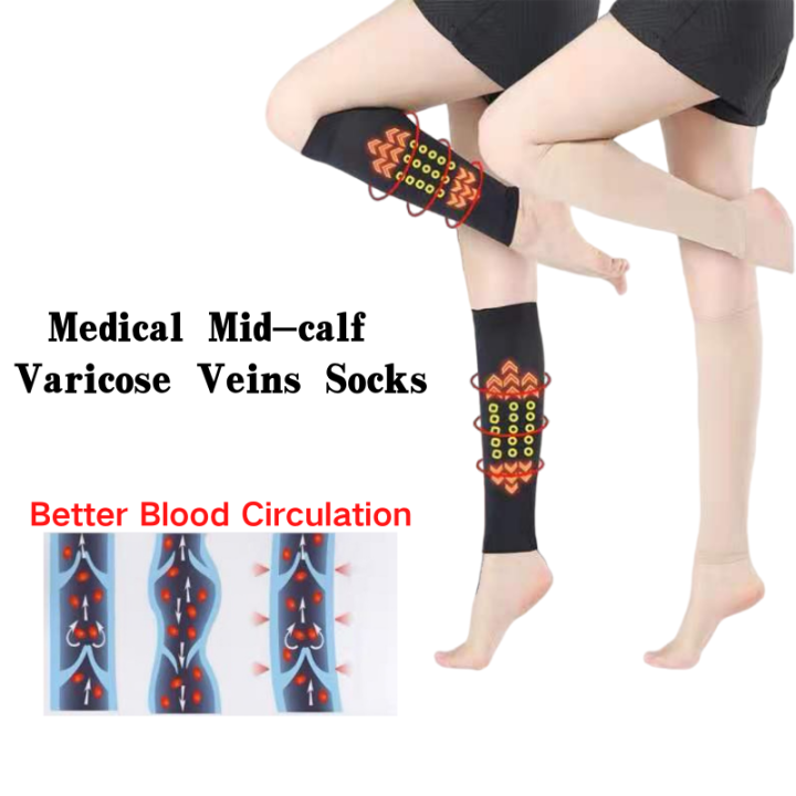1 Pair Compression Stockings Sleeve Varicose Veins Socks Level 2 ...