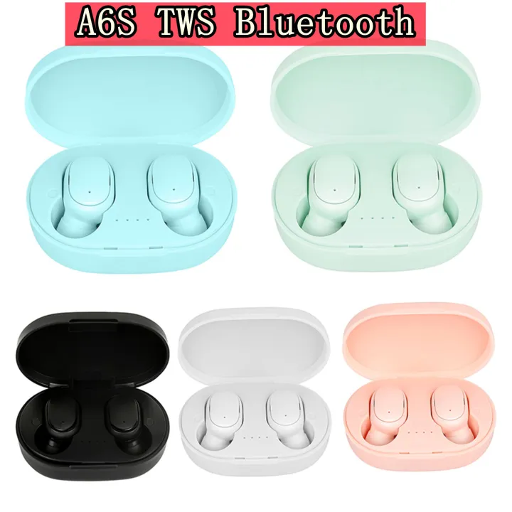 A6S TWS หูฟังบลูทูธสัมผัสหูฟังสเตอริโอไร้สายที่แท้จริงหูฟังตัดเสียงรบ ...