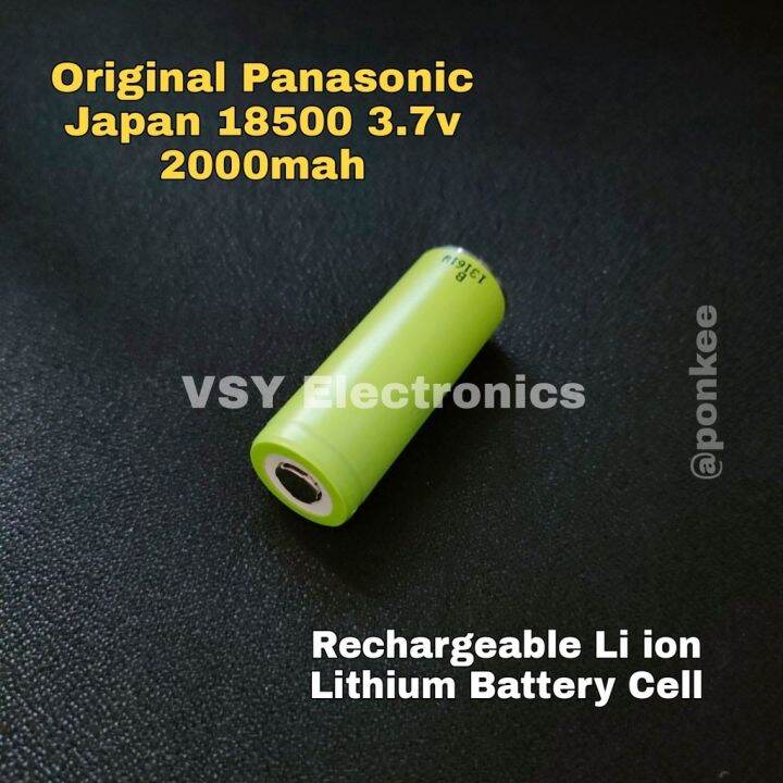 Original Panasonic Japan 18500 3.7v 2000mah Rechargeable Li ion Lithium ...
