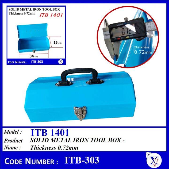 ITB-303 1401 SOLID METAL TOOL BOX | IRON TOOL BOX | TOOLS BOX Thickness 0.72mm X 34cm X 15cm ...