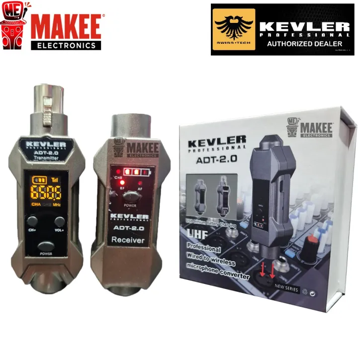 Kevler ADT-2.0 Professional Wired to Wireless Microphone Converter ...