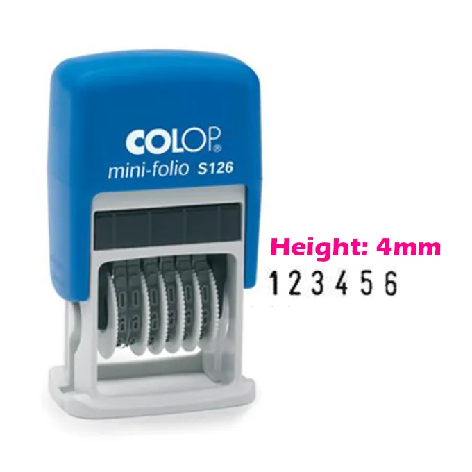Rubber Stamp COLOP Self-Inking Stamp Mini Dater S126 / Chop Numbering Nombor 4mm Stamp Pad E/10 ...