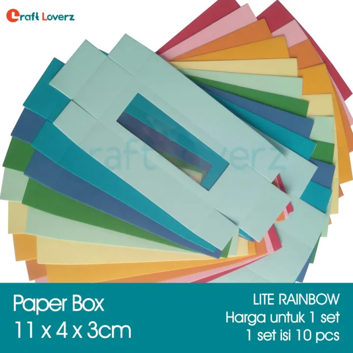 10pcs PAPER BOX 11 x 4 Lite Rainbow Box Kemasan Box Souvenir Box Kertas ...