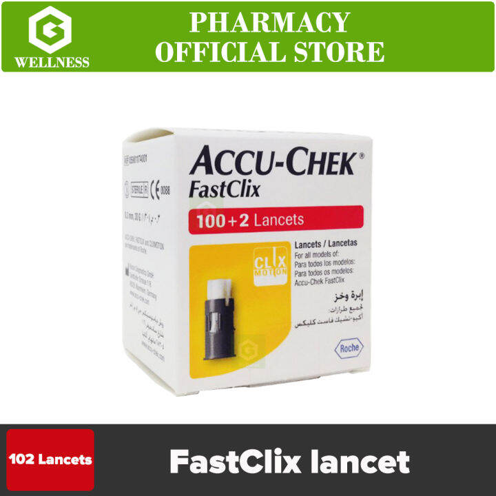 Accu Chek Fastclix Lancets (102's) needle for Fastclix Lancing Device ...