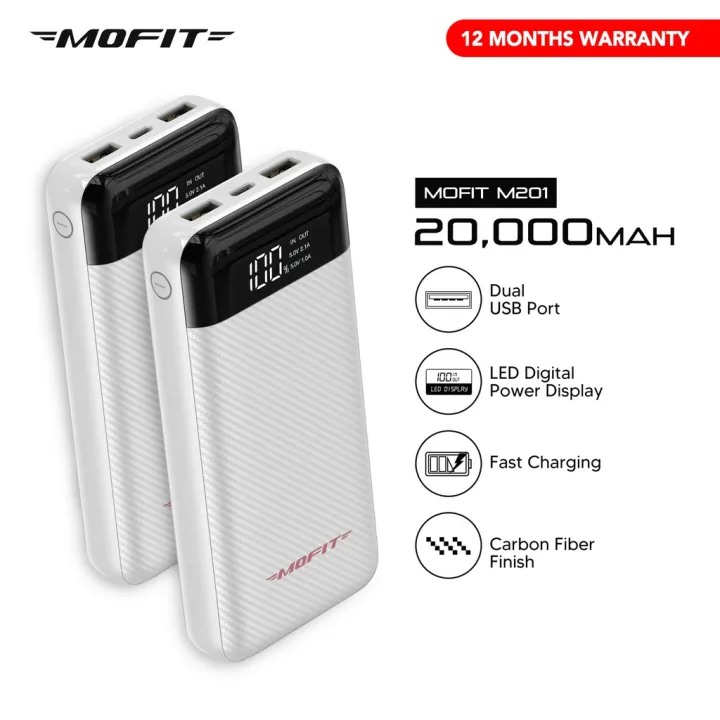 X8fBuy 1 Take 1 Mofit M201 20000mAh Powerbank with LED Digital Display Type-C Input and Dual USB ...