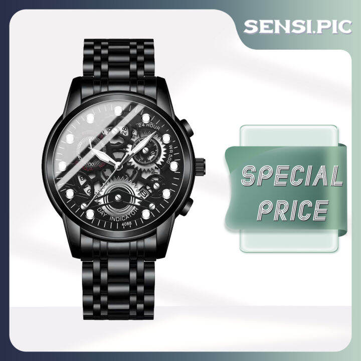 Genuine Men's Atmospheric Quartz Watch Korea Waterproof Business Large ...