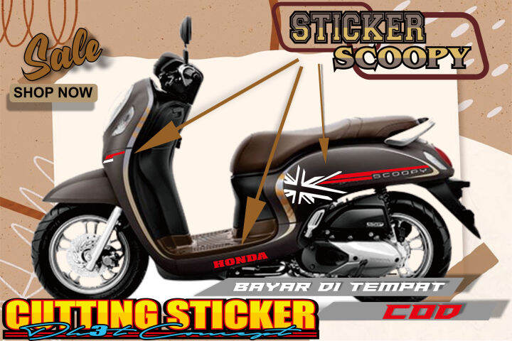 Sticker Scoopy Striping Logo British List Body Scoopy Cutting Sticker ...