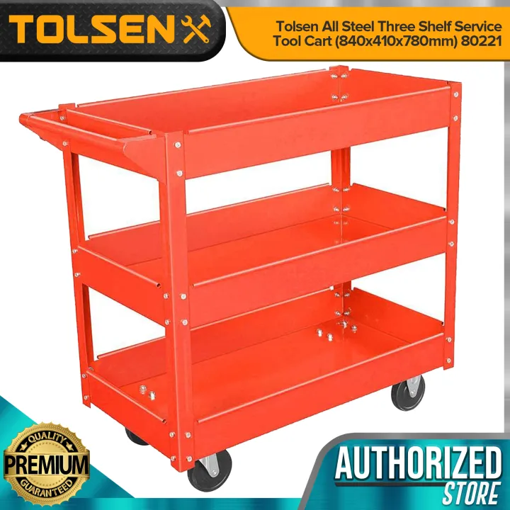 Tolsen All Steel Three Shelf Service Tool Cart (840x410x780mm) 80221 ...