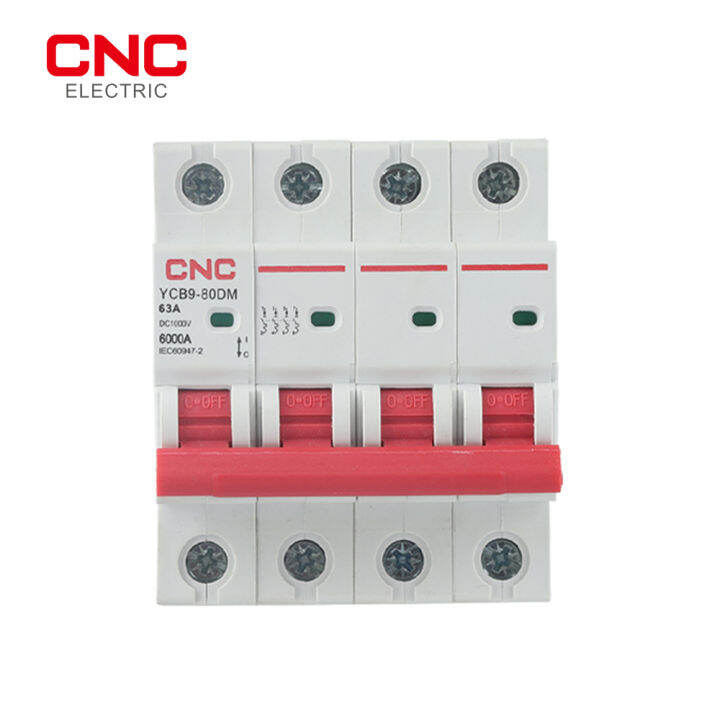 CNC YCB9-80DM DC 4P 6kA Circuit Breaker Used For The Photovoltaic System DC 1000V 8~12In ...