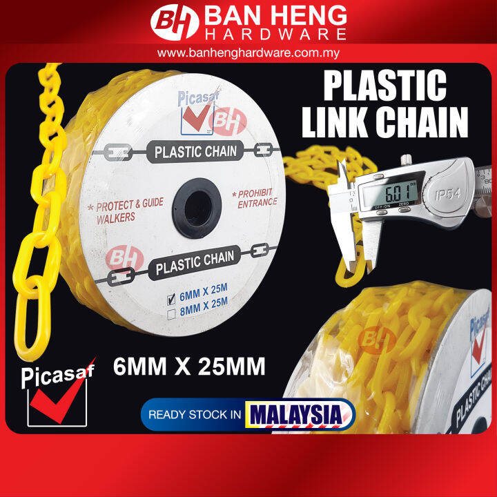 PVC Safety Plastic Chain | PVC Rantai Plastik 6mm x 25Meter | Lazada