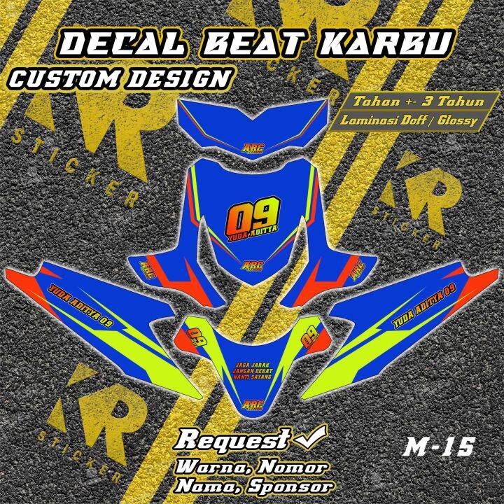 Stiker Decal Beat Karbu fullbody | Custom desain request warna nama ...