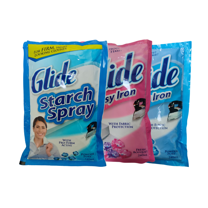 GLIDE LAUNDRY STARCH, EASY IRONING FRESH BOUQUET AND pOWDER PURE WITH ...