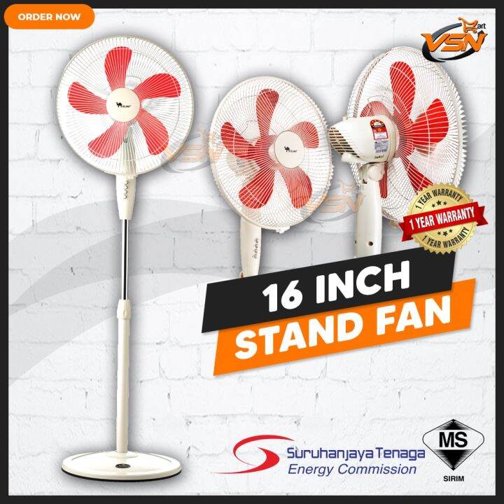 SELAMAT 16” Stand Fan | MQ-P216ST (White) Kipas Berdiri, 站扇) SIRIM APPROVED Buatan Malaysia | Lazada
