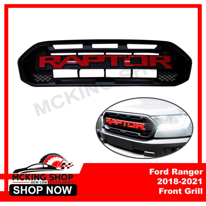 Ford Ranger T8 2018-2021 Front Grill (Red Raptor Logo) | Lazada PH
