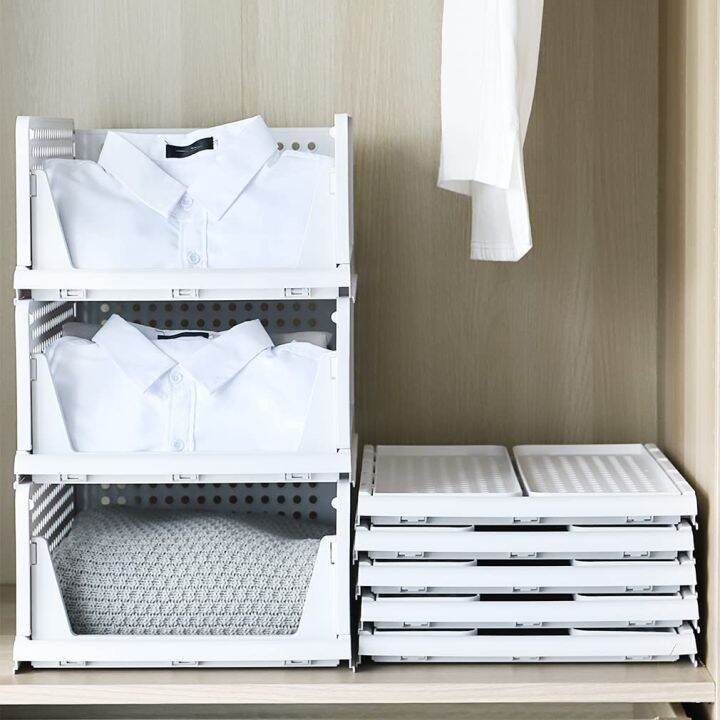 Classy Wardrobe Clothes Stackable Storage Layered Partition Drawer ...