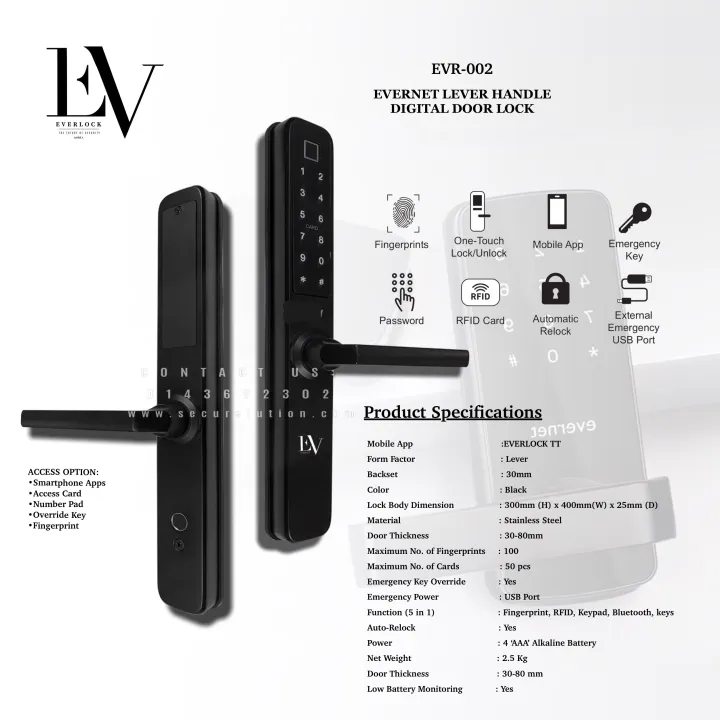 Everlock Korea Digital Door Lock EVR002 Grill Door | Lazada