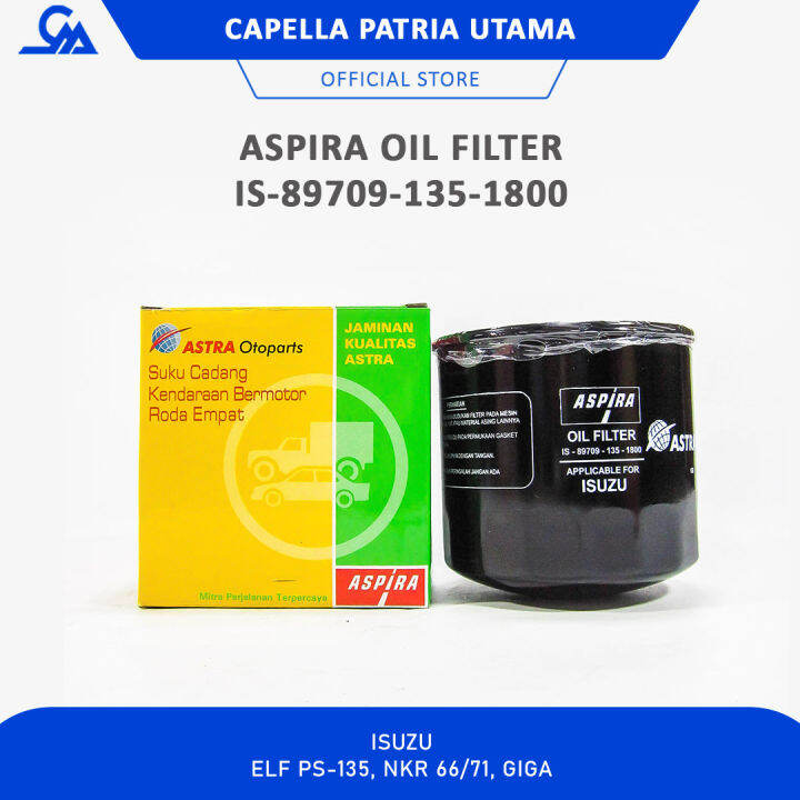 OIL FILTER IS-89709 SARINGAN OLI IS-89709-135-1800 ISUZU ELF PS 135 NKR ...