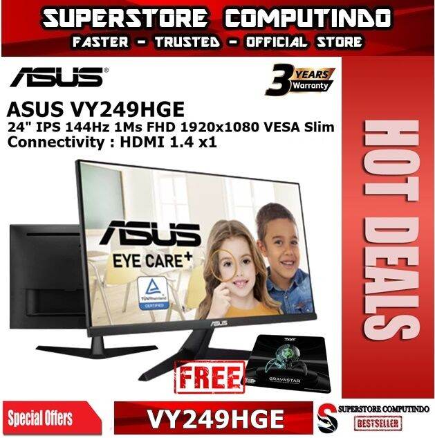 Monitor LED ASUS VY249HGE 24" IPS 1080p 144Hz HDMI VESA Slim FreeSync ...