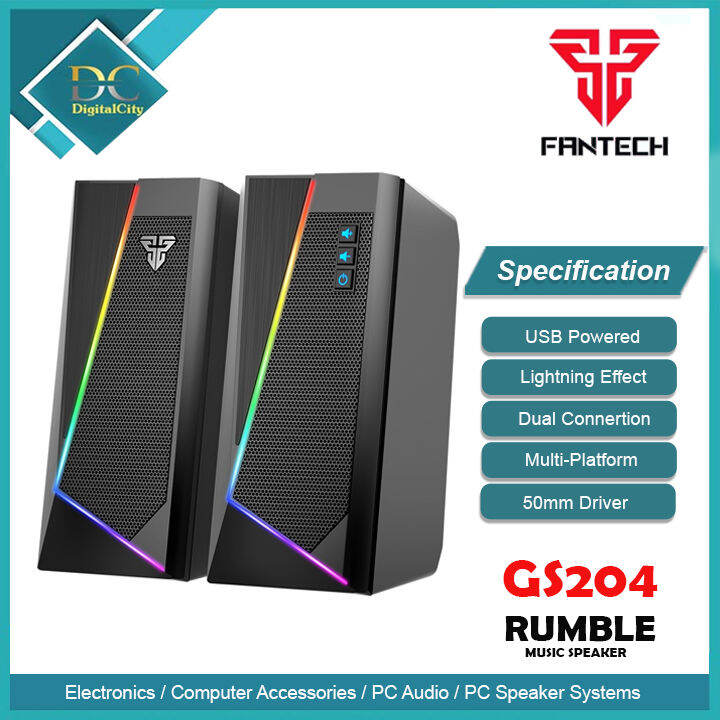 DIGITAL Fantech Fantech GS204 Gaming Speaker RGB Lighting Effects Wired ...