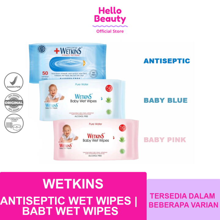 Wetkins Daily Wipes | Tisu Basah | Antiseptic Wet Wipes | Wetkins Baby ...