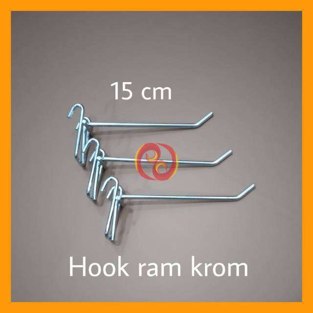 Hook cantolan ram besi KROM gantungan aksesoris 15 cm warna stainless ...