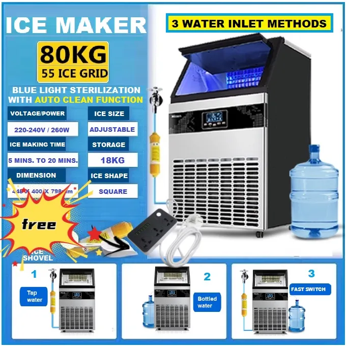 Heavy Duty Automatic Electric Ice Maker Machine 40KG60KG80KG ice maker ...