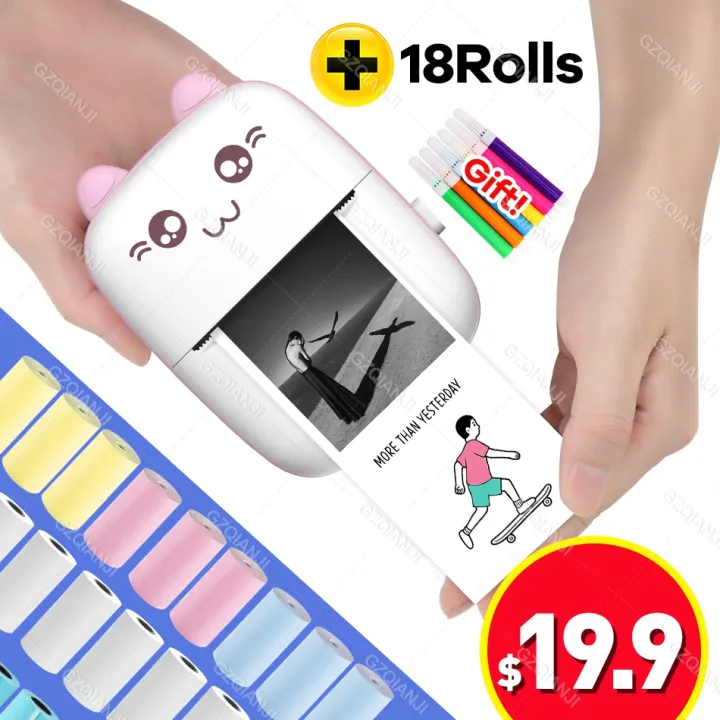 [IFGG ONE] 卐 Mini Cute Portable Bluetooth4.0 Thermal Photo Printer ...