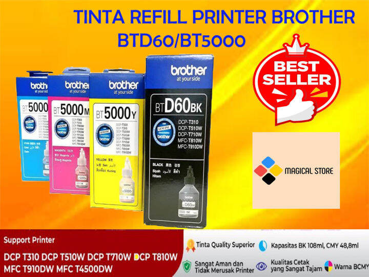 Tinta Brother BTD60BK BT5000 Tipe Printer DCP T310 DCP T510W DCP T710W ...